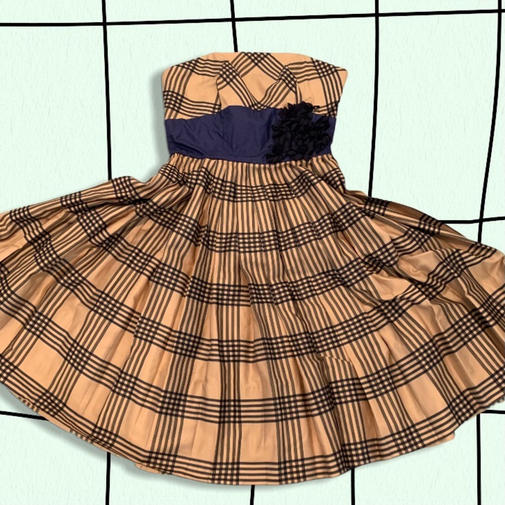 Rare Emma Domb 50s Plaid Prom Dress - Gem